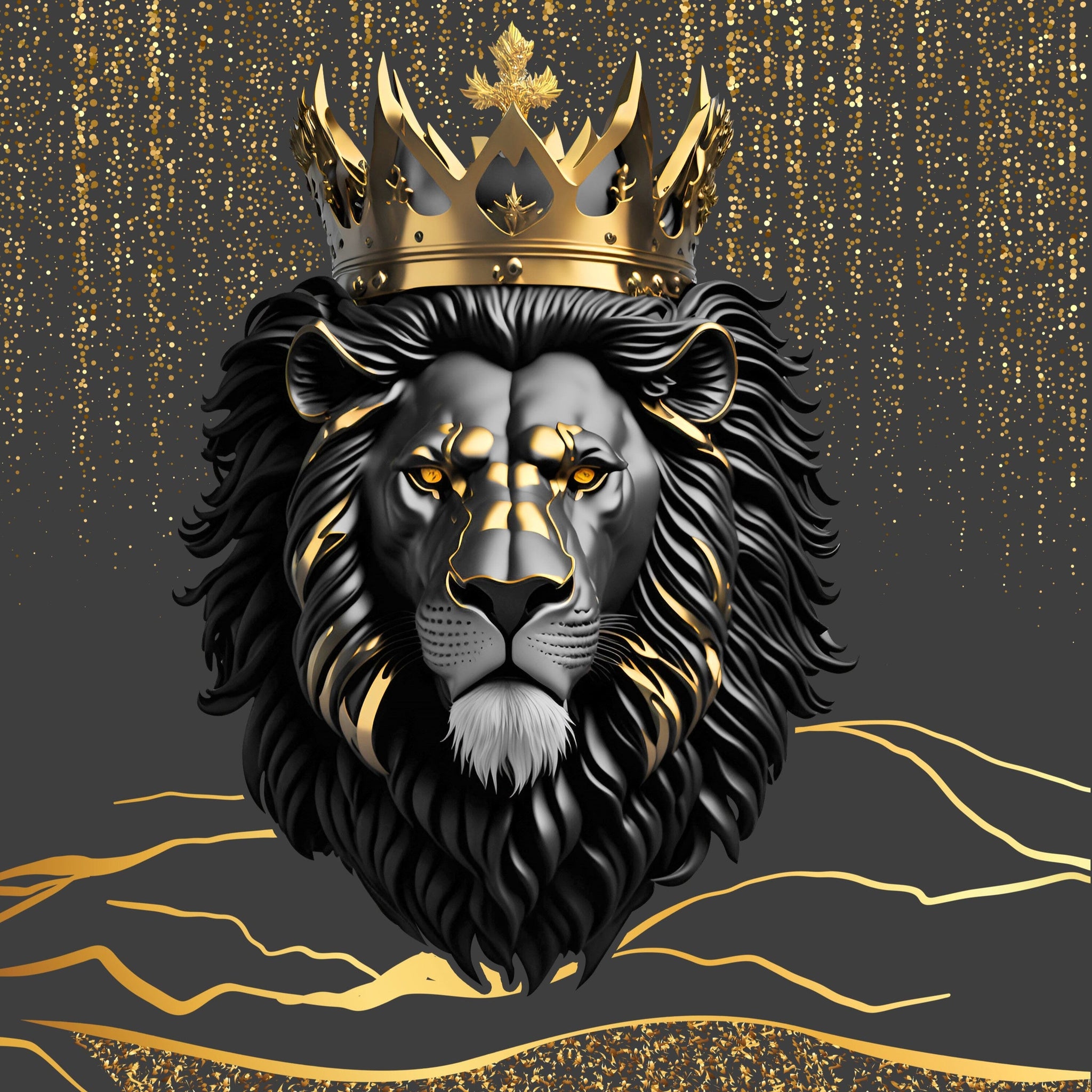 Black and Gold Lion Design