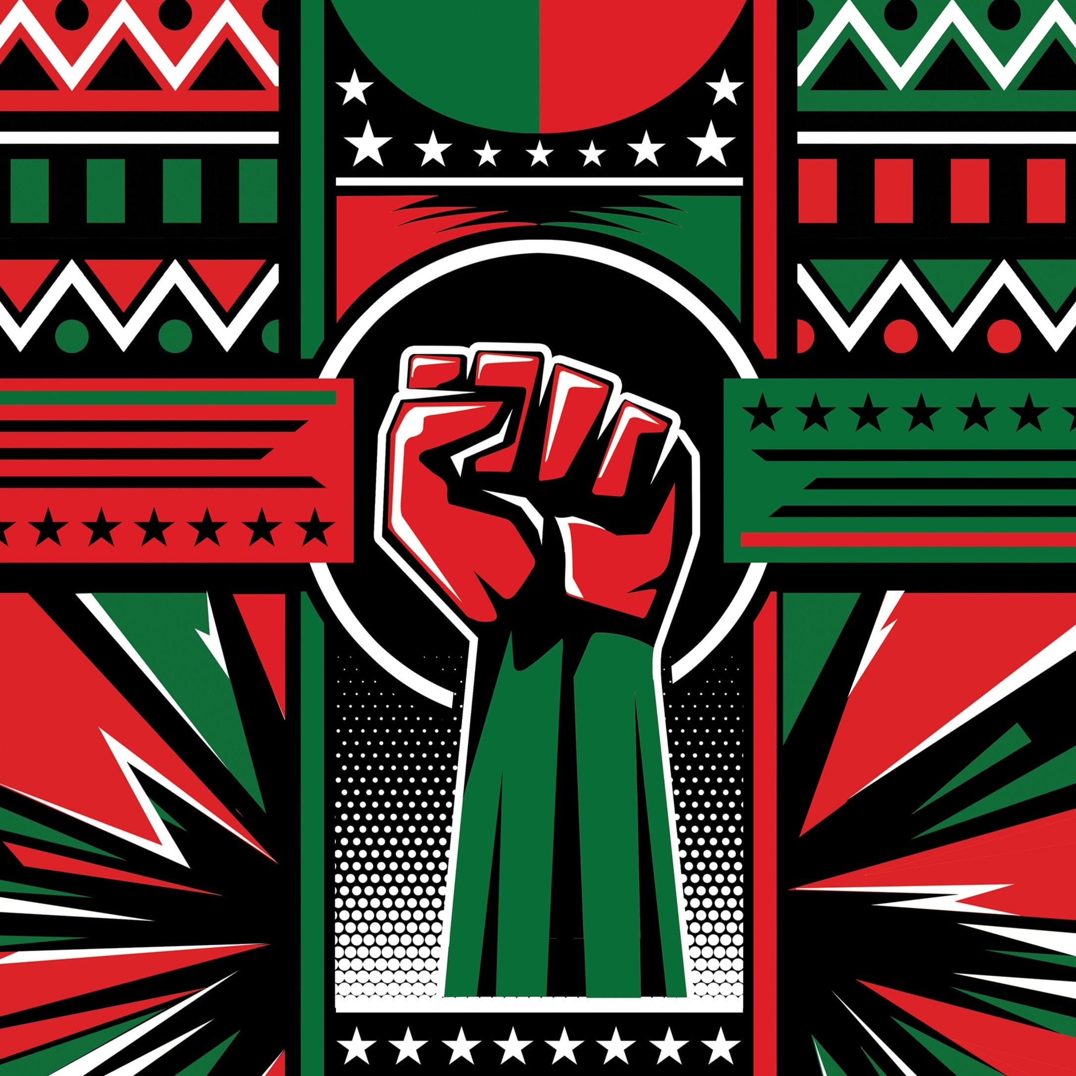 Power Fist And Patterns In Pan African Colors Design – Melaninful
