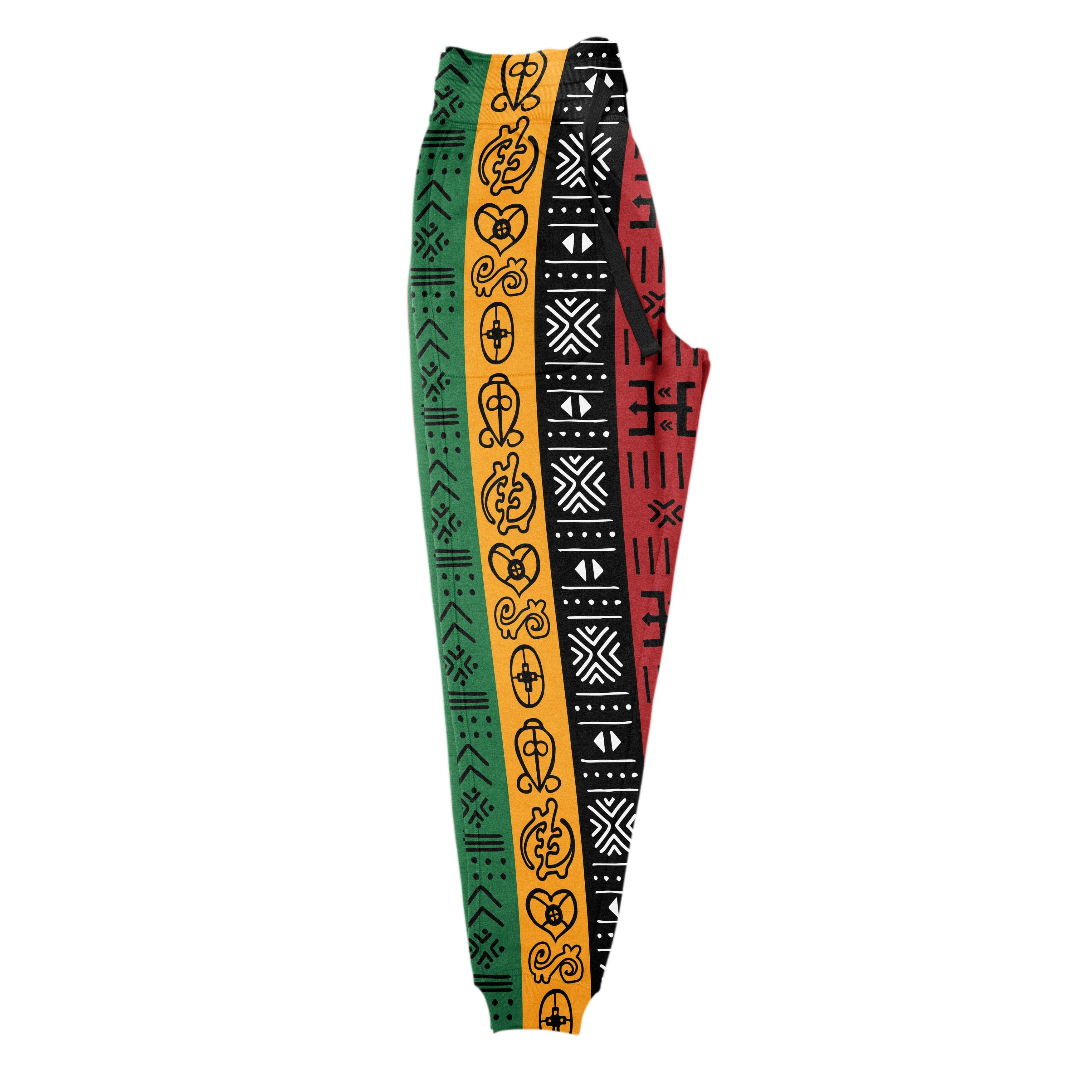 African Symbols In Pan African Colors Joggers | African American