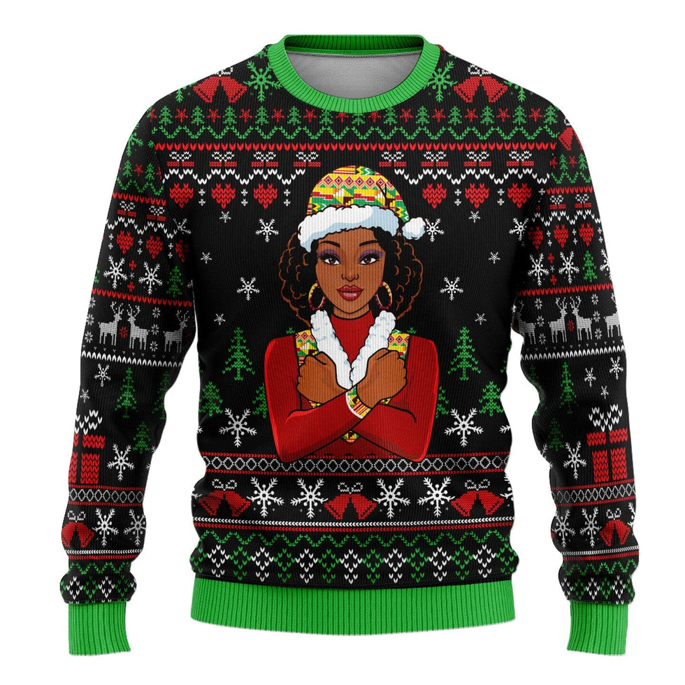 Mr. and Mrs. Santa With African Traditional Costume Ugly Sweatshirt ...