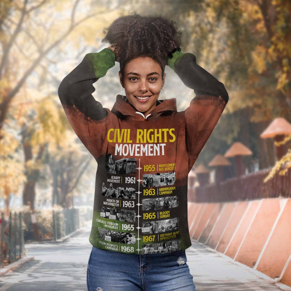 Civil Rights Movement All-over Hoodie | African American Clothing